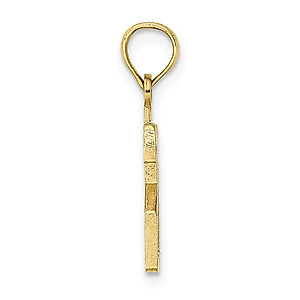 Solid 10k Yellow Gold Number 21 Pendant Charm
