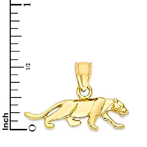 10k Real Solid Gold Panther Pendant, Leopard Jewelry, Jaguar Gifts for Her