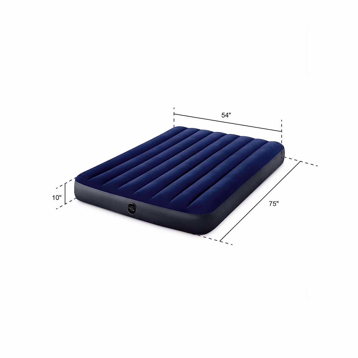 Intex 64758E Dura-Beam Standard Downy Air Mattress: Fiber-Tech, Full Size, 10in Bed Height, 600lb Weight Capacity, Pump Sold Separately