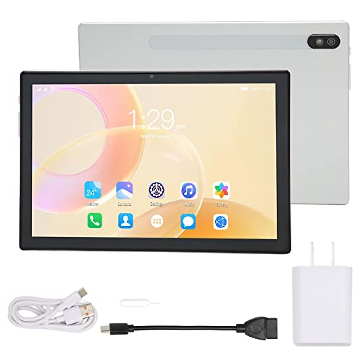 10 Inch Tablet, Office Tablet 6GB RAM 256GB ROM Octa Core CPU White 7000mAh for Home (US Plug)