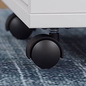 Bush Business Furniture Office by Kathy Ireland Method L Shaped Desk with 30W Return and Mobile File Cabinet, 72W, White