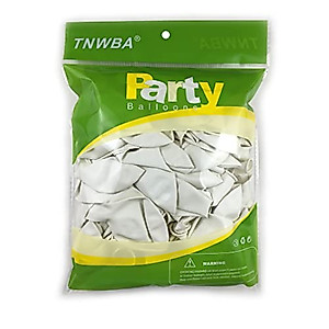 100 Premium Quality Balloons:12 inches white Latex balloons , Birthday, Wedding, Baby Shower, Party Decoration (White)