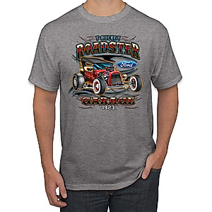 Ford Retro T-Bucket Roadster 1923 Vintage Garage Motors Cars and Trucks Men's Graphic T-Shirt, Heather Grey, XX-Large