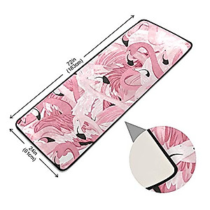 Blueangle Pink Flamingos Runner Rug Soft Plush Hallway Entryway Living Dining Room Area Rug (2' X 6')