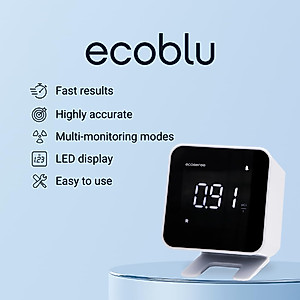 Ecosense EB100 EcoBlu, Home Radon Detector, Capture & Display Results Every 10 Minutes, Short & Long-Term Continuous Monitoring, Easy to Use