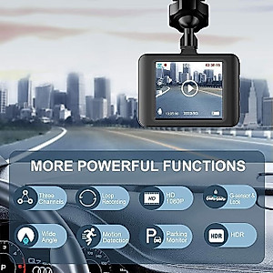 Dash Camera for Car, FHD 1080P, Super Night Vision, Dashcams for Cars w/WDR Loop Recording G-Sensor Parking Monitor Motion Detection Dashboard Camera