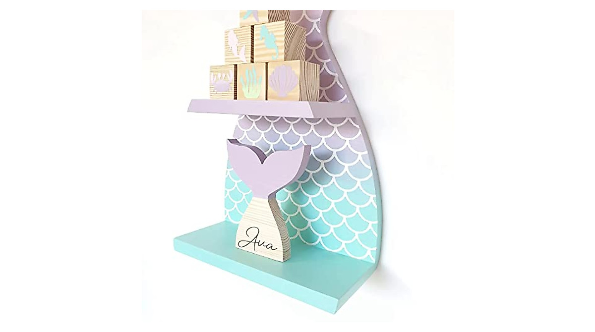 Whimsical Mermaid Floating Shelves for Kids' Rooms and Nurseries