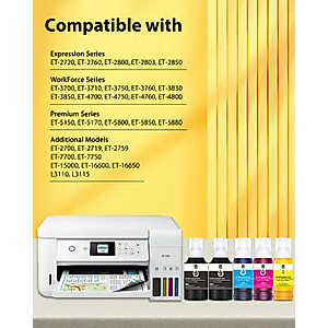 lexmate 580ML Autofill Sublimation Ink Compatible for Epson ET-2800 ET-2850 ET-4850 ET-3850 ET-2400 ET-3830 ET-2760 ET-15000 ET-4800 Inkjet Printers, Heat Press Transfer on Mugs T-Shirts