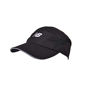 New Balance Men's and Women's 5-Panel Moisture Wicking Performance Hat, One Size, Black