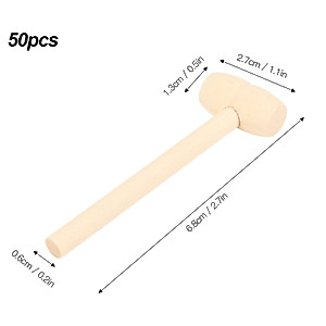 50 Pcs Wooden Hammers Children Baby Hammer Small Lightweight Kids Hammers Toys Simulation Wooden Hammers for DIY Crafting
