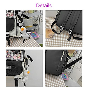 Kawaii Backpack for Girls Japanese Backpack Waterproof Nylon with Cute Pendant School Bookbags Aesthetic Backpack Travel Bag
