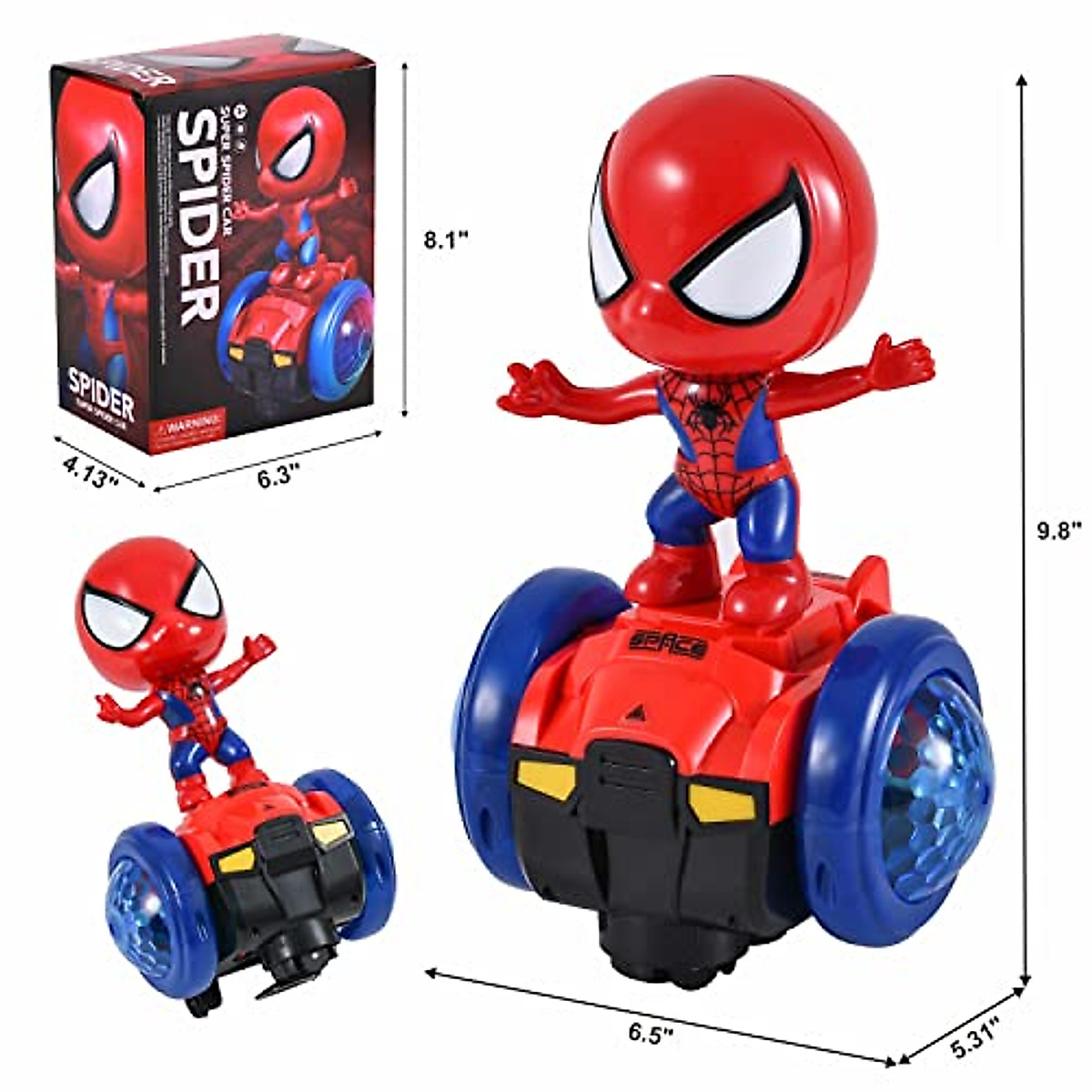 XEUOME Dancing Spider Robot Car Toys for Kids Men- 360° Spin Interactive LED Car with Lights and Music - Educational Electric Gift Toy Car Gifts for Boys Girls Toddlers 3 4 5 6 7 Years Old