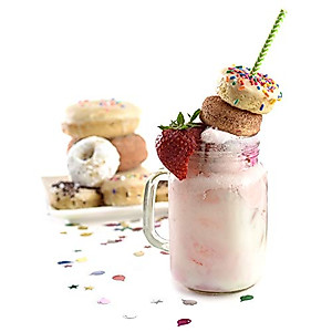 Norpro Paper Drinking Straws, Fiesta (200 Pack), 100% Biodegradable-Assorted Colors & Patterns, Multicolor