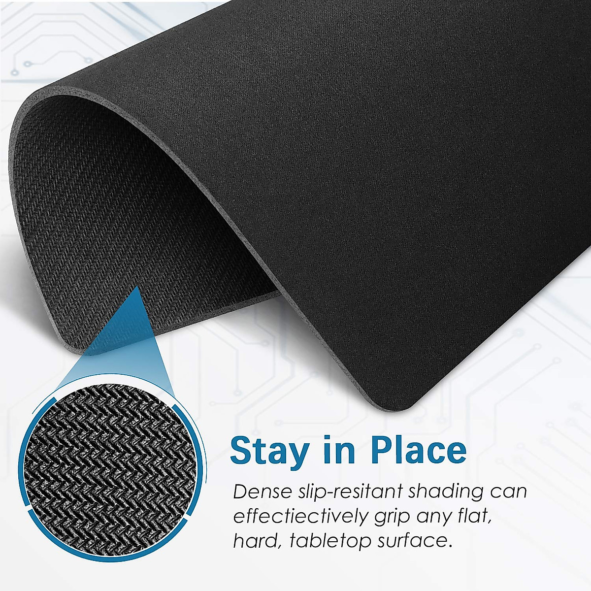 Mouse Pad 12.6×10.8×0.08 inches Premium-Textured Non-Slip Rubber Base Mouse Mat Mousepad for Office & Home, Black (2 Pack)