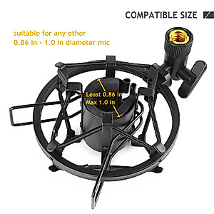 Desk Microphone Stand, Adjustable Table Mic Stand with Shock Mount Holder for Shure SM58-LC SM57-LC Cardioid Dynamic Microphone by Frgyee