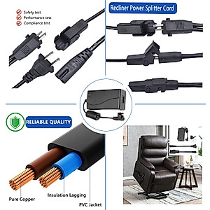Ousaly 6.5 Feet Extension Cord for Lift Chair or Power Recliner, Replacement for Okin Limoss Lazy boy Pride Catnapper Lift Chair Power Recliner Power Supply Cable etc