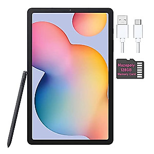 Samsung Galaxy Tab S6 Lite 10.4’’ (2000x1200) WiFi Tablet Bundle, Exynos 9610, 4GB RAM, 64GB Storage, Bluetooth, Front & Rear Camera, Android 10, S Pen, Tablet Cover, 128GB SD