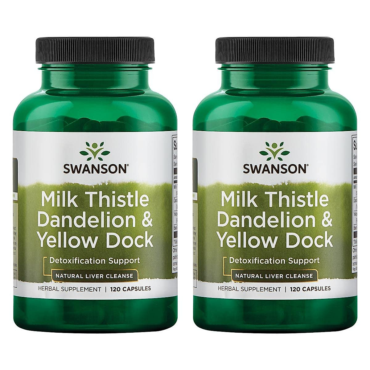 Swanson Milk Thistle, Dandelion & Yellow Dock - Herbal Liver Support Supplement - Natural Supplement Helping to Maintain Overall Health & Wellbeing - (120 Capsules) 1 Pack (2 Pack)