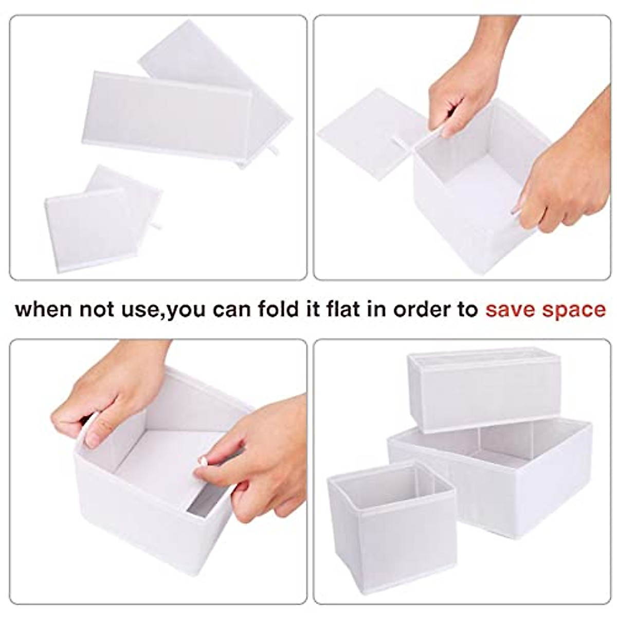 PHILISENMALL 8pcs Drawer Storage Organizer Versatile Sturdy Storage Box for Socks Underwear Bra