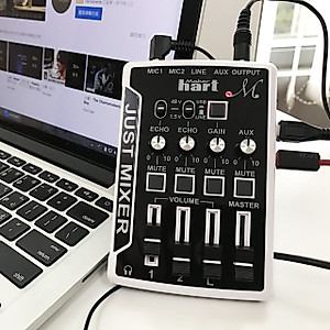 Maker Hart Just Mixer M 4 Channel Compact Microphone Mixer/2 Mic IN/2 Stereo IN/Mic Power/USB Audio IN&OUT