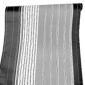 Yifely Black White Striped Furniture Paper Self-Adhesive Shelf Liner Countertop Sticker 17x118 Inches