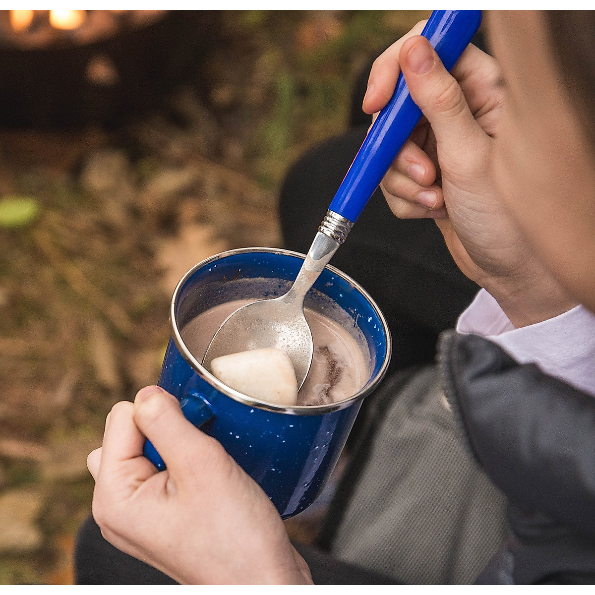 Stansport Deluxe 24-Piece Enamel Tableware Set - Blue (11220)