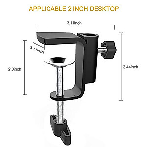 Replacement Aluminum Alloy C-Clamp Desk Light Clamp Mount Holder Cantilever Bracket with 1/4 Inch Thread Hole for Desktop Table Lamp