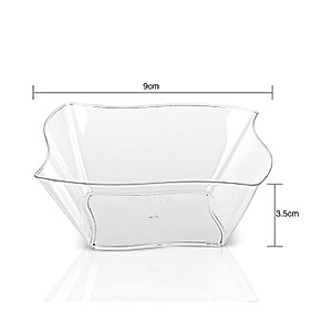 Healthcom 48 Packs 5 Oz Clear Dessert Bowls Plastic Appetizer Plates Dessert Dishes Bowls Tasting Cups Mini Dessert Bowls Serving Plate Reusable Disposable Bowls Small Catering Dessert Bowls for Party