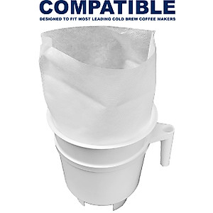 (20 Pack) Cold Brew Coffee Filters, 12" x 13" Compatible With Leading Cold Brew Coffee Makers