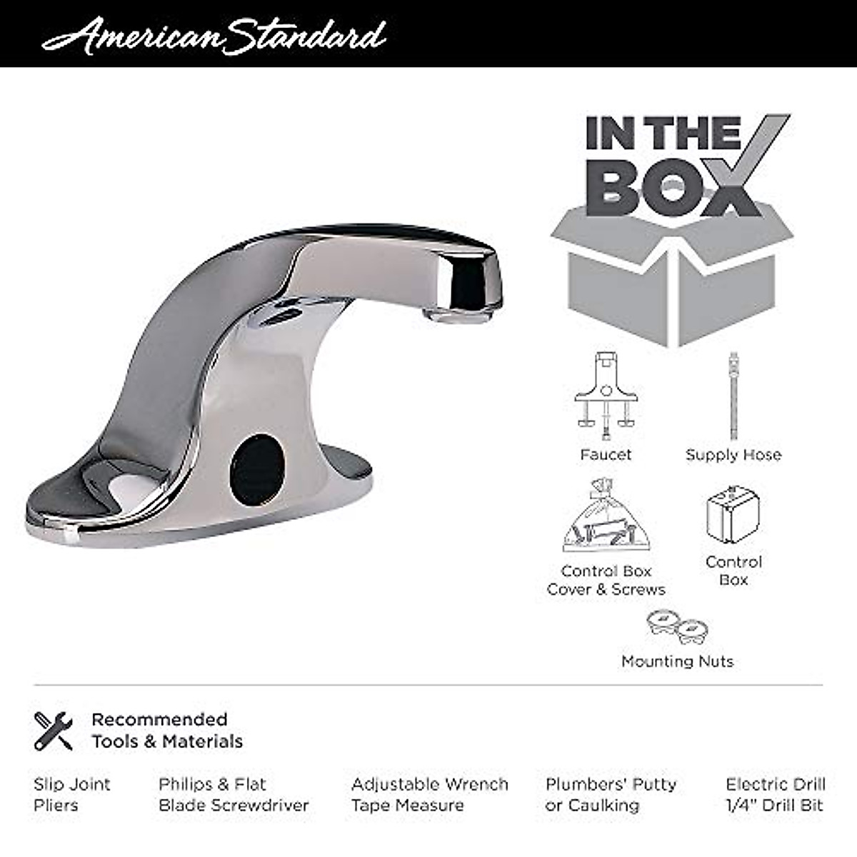 American Standard 6055205.002 Innsbrook Selectronic Hands-Free Battery Powered Faucet, 0.5 GPM, Polished Chrome