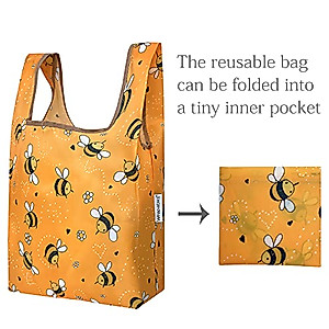 allydrew JoliBag Nylon Reusable Grocery Bag, 2 Pack, Bumblebee