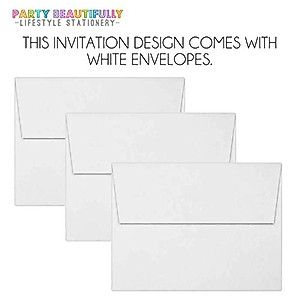 Casual Backyard Wedding Inviations, Set of 10 - Bistro Light Inspired Wedding Invitations With Envelopes