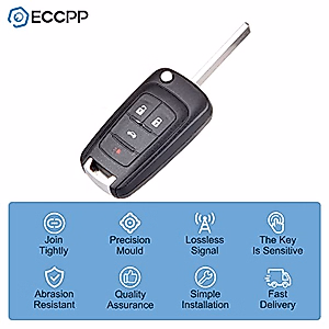 ECCPP key fob Keyless Entry Remote 10-17 Chevy for camaro for cruze for equinox for malibu for Buick for Regal for Encore for LaCrosse for GMC Terrain OHT01060512 5461A01060512-2pcs