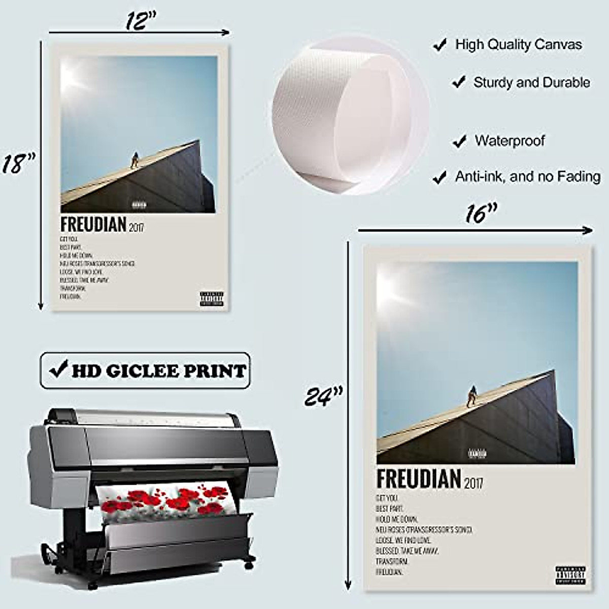 Aorozhi Daniel Caesar Poster Music Album Cover Poster Canvas Art Wall Pictures for Modern Office Decor Prints 12" x 18" Unframed