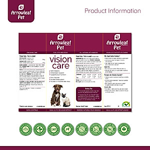 Arrowleaf Pet Vision Care by NaturPet Inc for Cats and Dogs | with Bilberry | Eye Support | 100mL Herbal Tincture