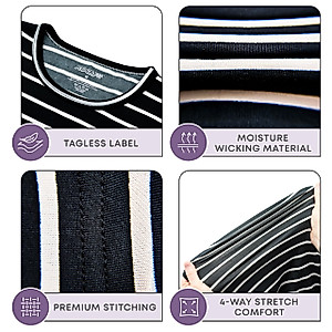 Rocky Thermal Underwear for Women (Long Johns Thermals Set) Shirt & Pants, Base Layer with Leggings/Bottoms Ski/Extreme Cold, Standard Weight (Black Striped - Small)