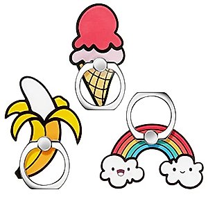 Kinizuxi Cell Phone Ring Holder Stand,360 Degree Rotation Finger Ring Kickstand Cute Phone Finger Ring Grip Stand Compatible with iPhone Smartphone and Tablet(3 Packs)