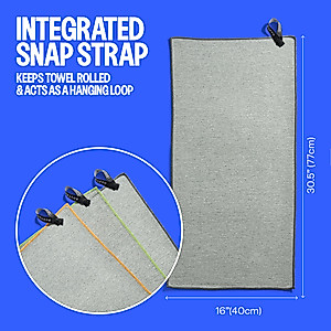 Acteon New Microfiber Quick Dry Gym Towel, Silver ION Odor-Free Mega Absorbent Fiber, Fast Drying, Men & Women Small Workout Gear for Body Sweat, Beach, Working Out, Camping, Travel Towel