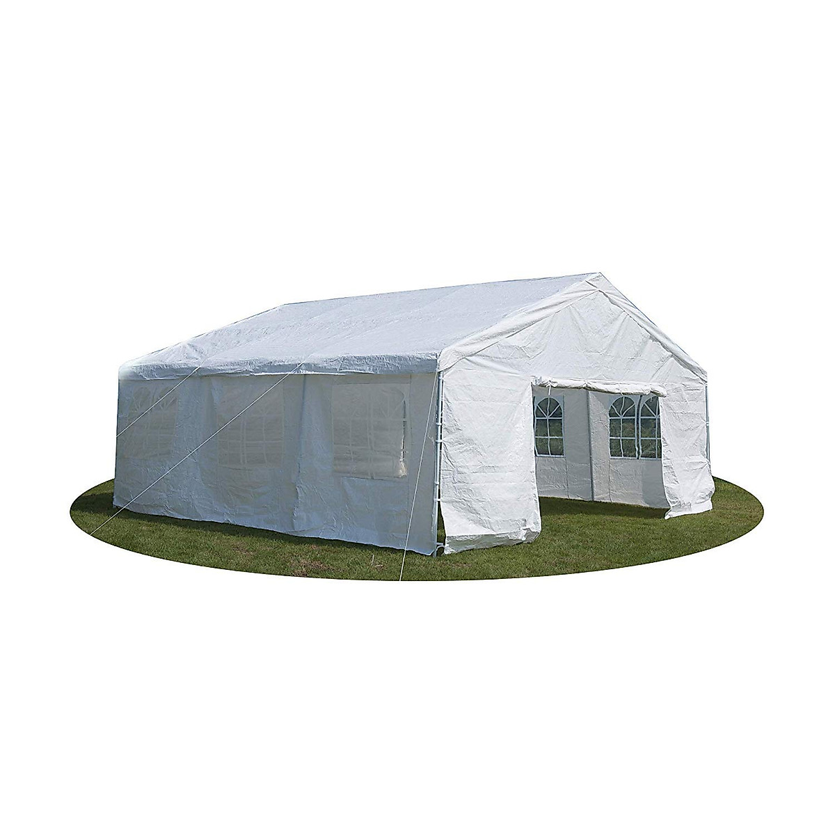 20x20 Heavy Duty Party Tent Carport Wedding Canopy Steel W/Sidewalls White