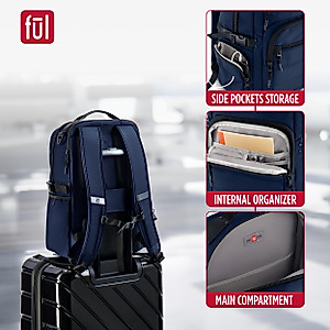 FUL Tactics Collection 17 Inch Laptop Backpack, Division Padded Computer Bag for Commute or Travel, Navy