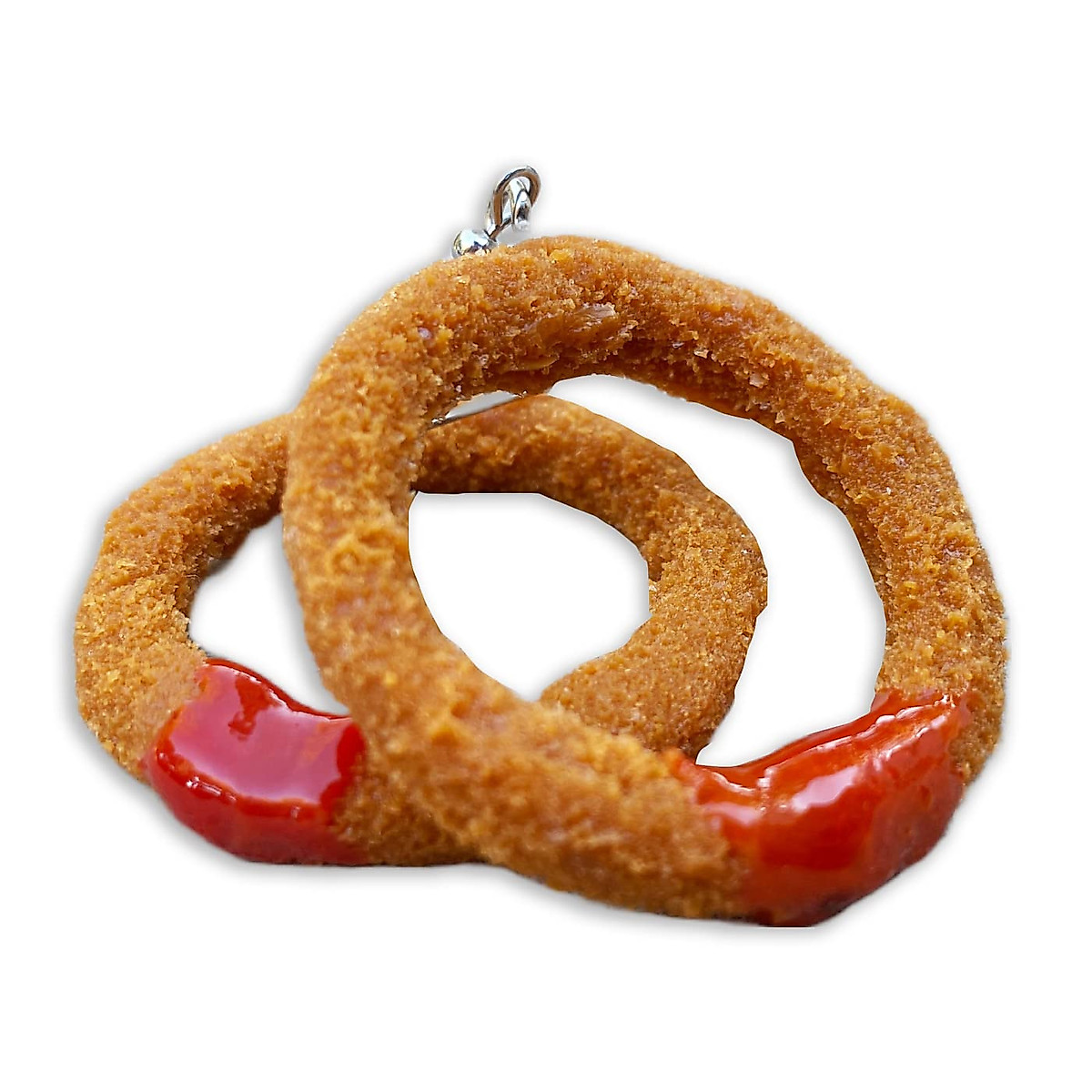 Fried Onion Ring Earrings - Cute Food Jewelry Dangle Earrings for Teens - Funky Womens Novelty Accessories Gag Gifts Women - Dangling Earrings - Weird Stuff