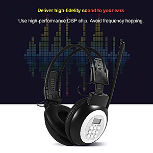 Over Ear Foldable Wireless / Wired Headphone with LCD Display, FM Radio, 10 Radio Stations, Noise Cancelling HiFi Headset