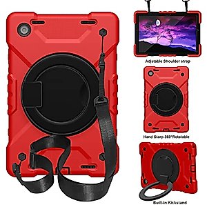 Tablet Case Cover Tablet Case Compatible with Samsung Galaxy TAB A8 10.5 X200/X205(2021),Kids Durable Shockproof Protective Cover, with Folding Handle Stand, Rotating Kickstand,Carrying Shoulder Strap