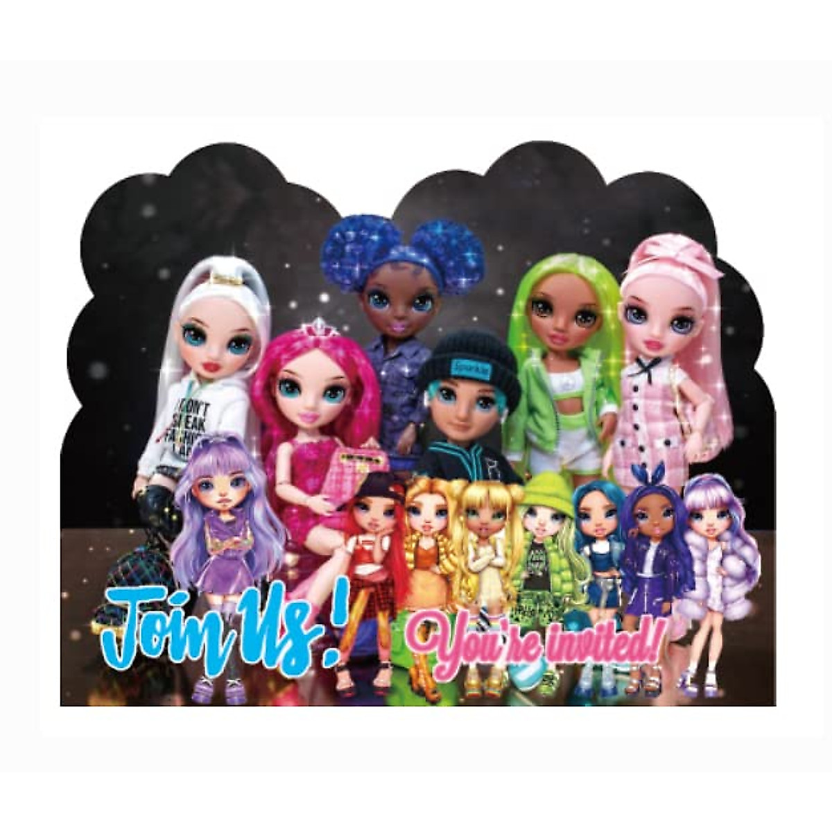 NINIMBLE 20pcs rainbow high Birthday Party Invitations,rainbow high Invitations Birthday Party Supplies Decoration (Invitations1)