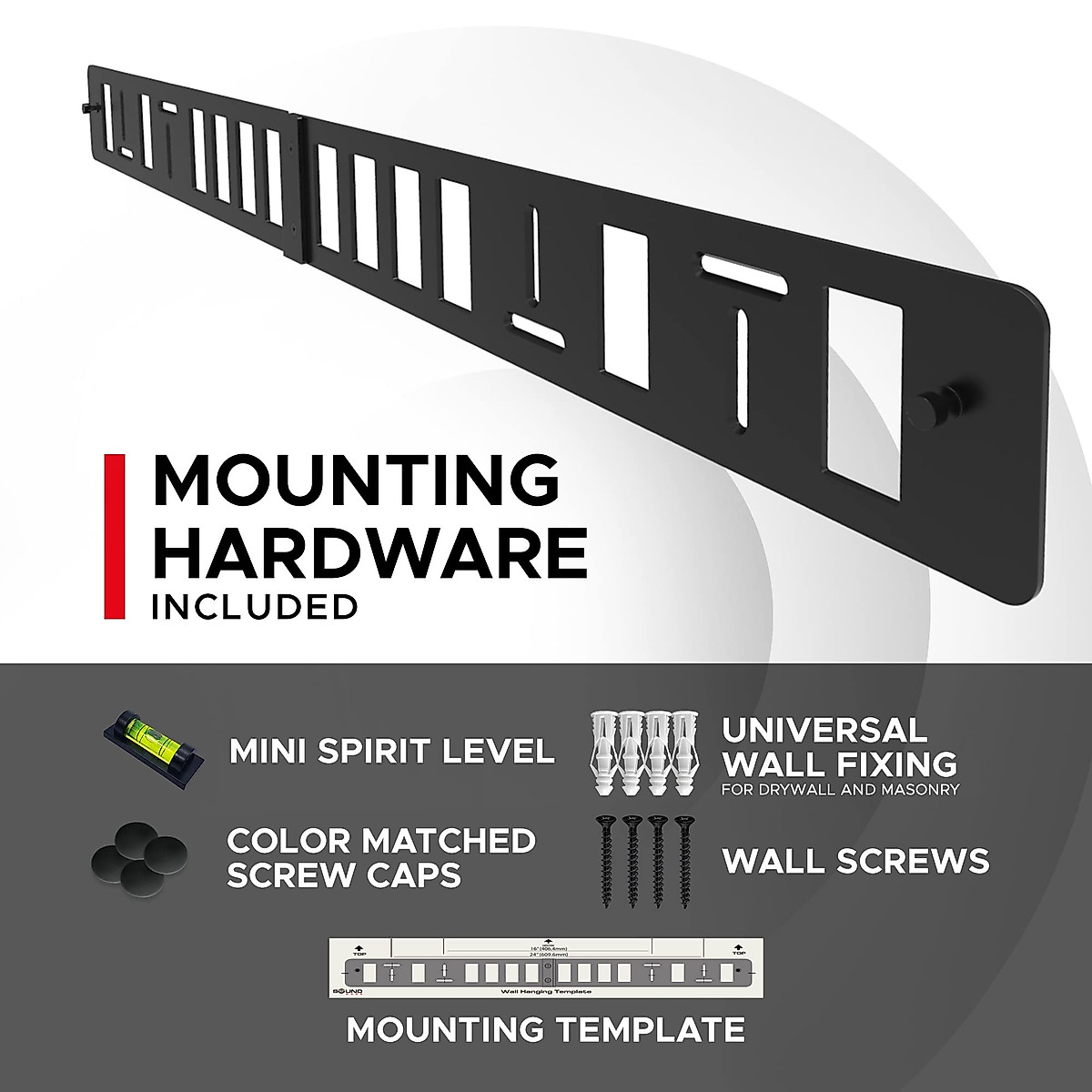 Playbar Wall Mount Bracket Kit with Mounting Accessories for Sonos Soundbar, Designed in The UK by Soundbass