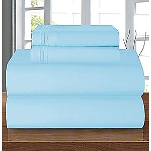 Elegant Comfort Luxury 1500 Thread Count Egyptian Quality Microfiber 4-Piece Premium Hotel Sheet Set-Wrinkle Resistant, All Around Elastic Fitted Sheet, Deep Pocket up to 16", Twin/Twin XL, Aqua