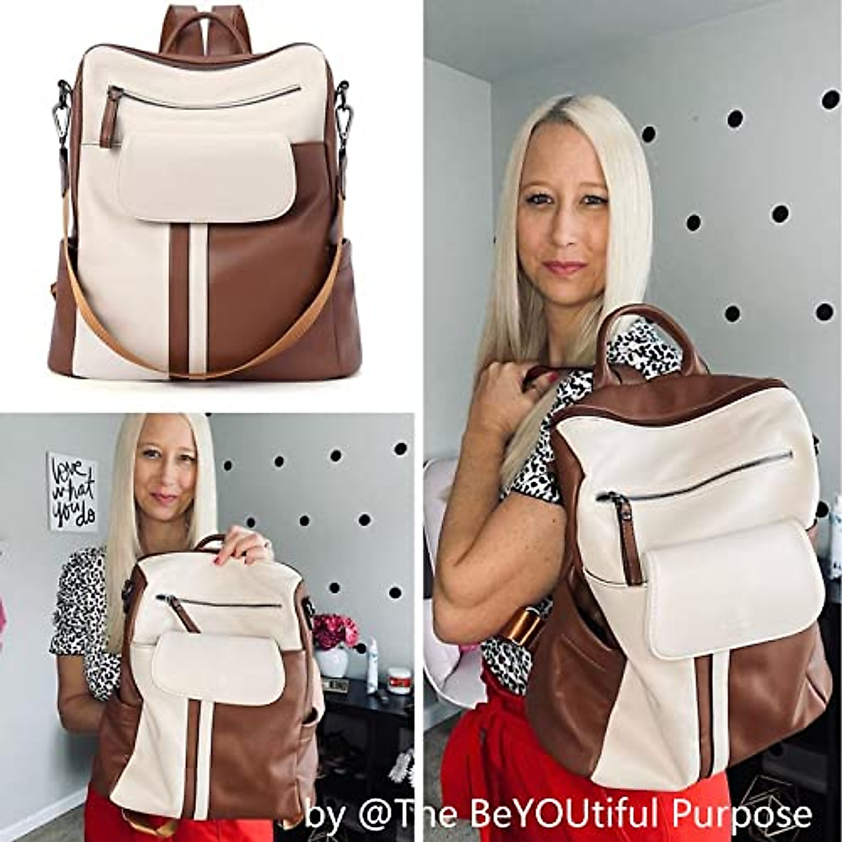CLUCI Backpack Purse for Women Large Leather Travel Convertible Fashion Designer Ladies Purse