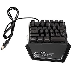 Kafuty-1 One Handed Gaming Keyboard,RGB Backlit Mechanical Gaming Keyboard,35 Keys USB Wired Ergonomic Gaming Keypad,Single Hand Mechanical Keyboard for Game