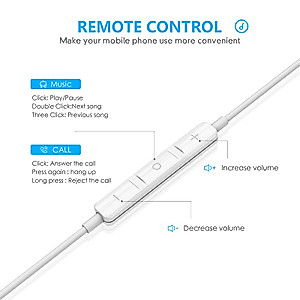 2 Pack Wired Apple Earbuds/Headphones/Earphones [ MFi Certified] with Mic, Volume Control Compatible with iPhone,iPad,iPod,Computer,MP3/4,Android Most 3.5mm Audio Devices