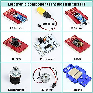 ButterflyEdufields STEM Robotics Projects Kit 10in1 Robots with Sensors for Ages 8-12 Electronics Engineering Kit with Circuit Board for Kids | Homeschooling | 50+ Parts